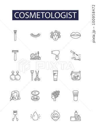 Cosmetologist line vector icons and signs....のイラスト素材 [100958472] - PIXTA