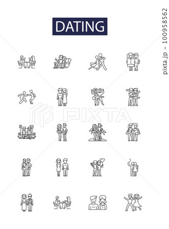 Dating line vector icons and signs. Romance,...のイラスト素材 [100958562] - PIXTA