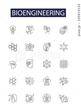 Bioengineering line vector icons and signs....のイラスト素材 [100959330] - PIXTA