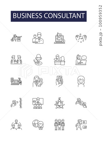 Business consultant line vector icons and...のイラスト素材 [100959352] - PIXTA