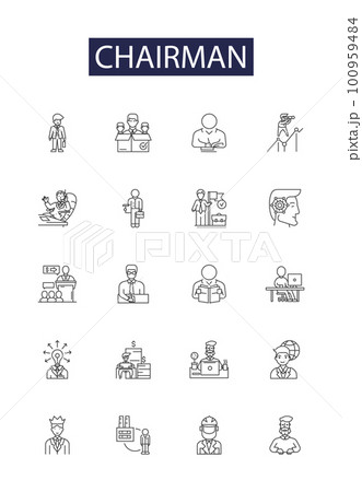 Chairman line vector icons and signs....のイラスト素材 [100959484] - PIXTA