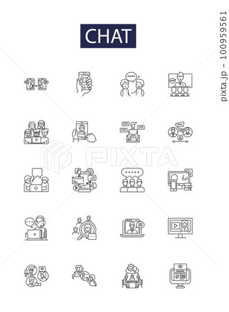 Chat line vector icons and signs. Chatting,...のイラスト素材 [100959561] - PIXTA