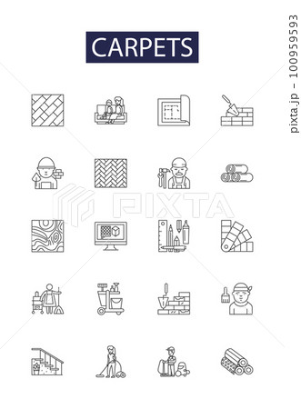 Carpets line vector icons and signs. Rugs,...のイラスト素材 [100959593] - PIXTA