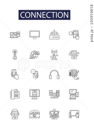 Connection line vector icons and signs. Bond,...のイラスト素材 [100959658] - PIXTA