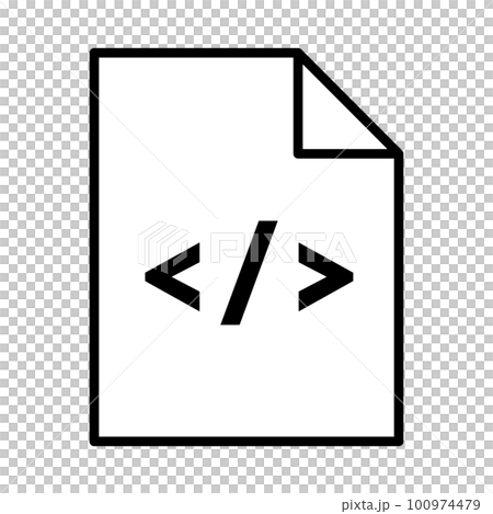 シンプルなプログラミングソースコードファイルアイコン。ベクター。のイラスト素材 [100974479] - PIXTA