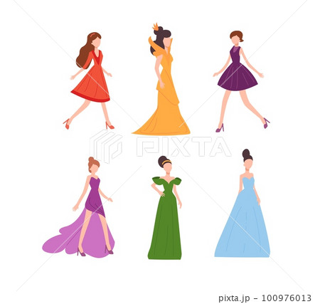 Fashion models presenting collection of...のイラスト素材 [100976013] - PIXTA