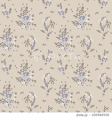 Seamless pattern, small flowers and scattered...のイラスト素材 [100988500] - PIXTA