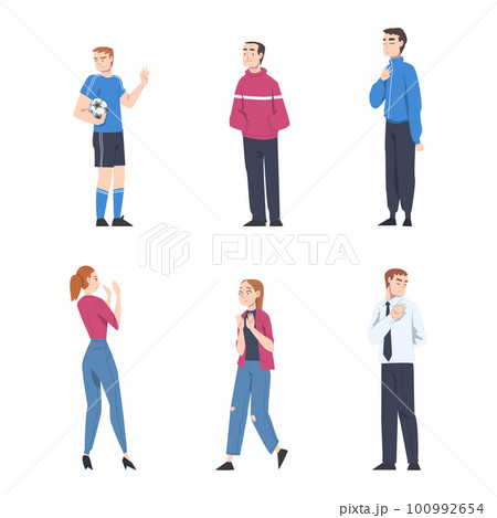 Young Man and Woman with Contempt Look on Face...のイラスト素材 [100992654 ...