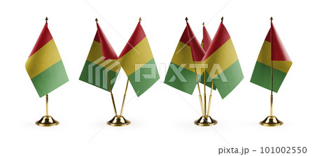 Small national flags of the Guinea on a white...の写真素材 [101002550] - PIXTA