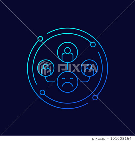 negative social interaction icon, linear designのイラスト素材 [101008164] - PIXTA