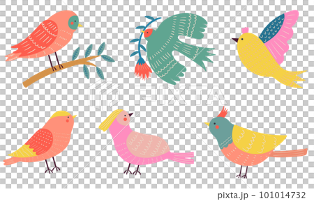 五顏六色的鳥插圖集-插圖素材 [101014732] - PIXTA圖庫