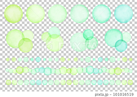 Watercolor style green dot frame and line... - Stock Illustration ...