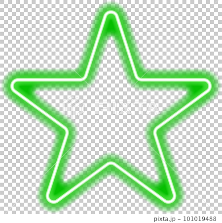 Neon geometric green star line - Stock Illustration [101019488] - PIXTA