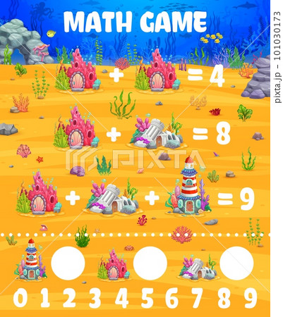 Math game worksheet cartoon fairytale...のイラスト素材 [101030173] - PIXTA