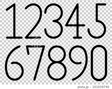 Set of 10 types of number material Monotone - Stock Illustration ...