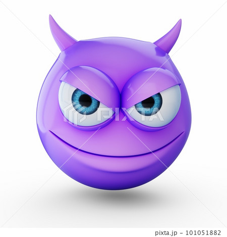 3D Rendering Purple Devil emoji isolated on...のイラスト素材 [101051882] - PIXTA