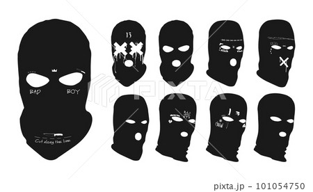 Gangster masks with images and inscriptions,...のイラスト素材 [101054750] - PIXTA