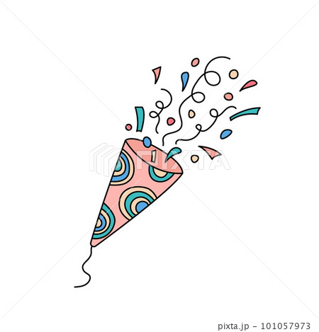 Happy birthday cracker. Party popper with. 101057973 PIXTA