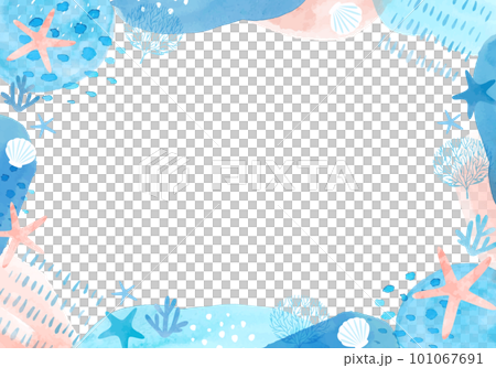 Gentle watercolor sea creatures vector... - Stock Illustration ...