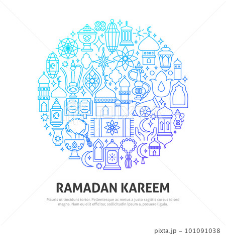 Ramadan Kareem Circle Conceptのイラスト素材 [101091038] - PIXTA