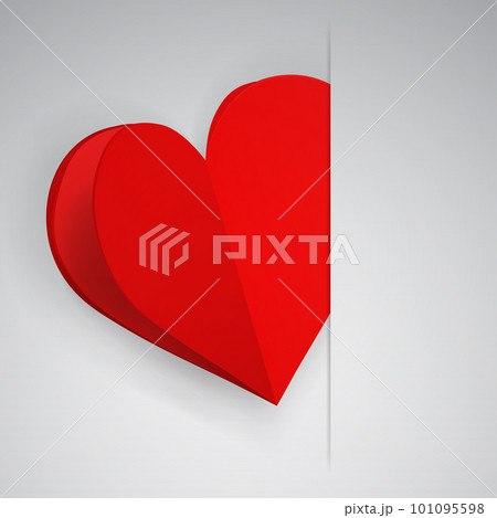 Heart in cutout in paperのイラスト素材 [101095598] - PIXTA