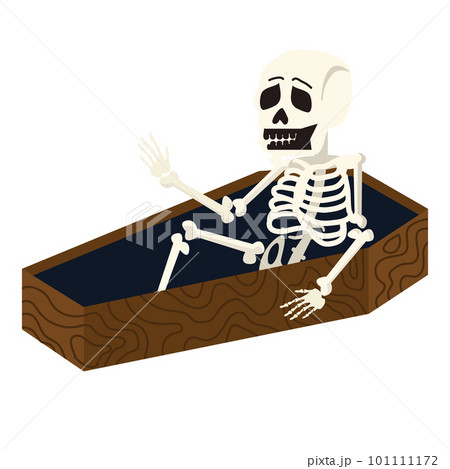 skeleton wake up in coffin doodleのイラスト素材 [101111172] - PIXTA