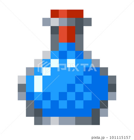 Mana potion pixel art. Blue elixir in magic...のイラスト素材 [101115157] - PIXTA