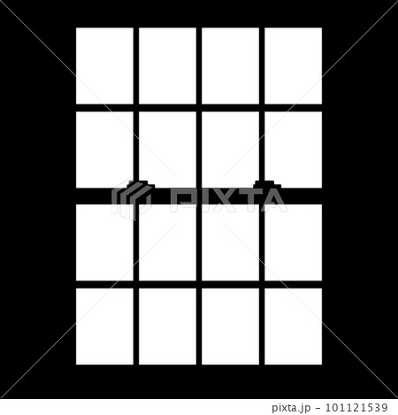 Silhouette of window for 3D gobo mask. White...のイラスト素材 [101121539] - PIXTA