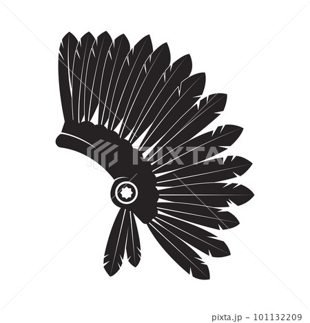 American Native Chief Head Indian Logoのイラスト素材 [101132209] - PIXTA