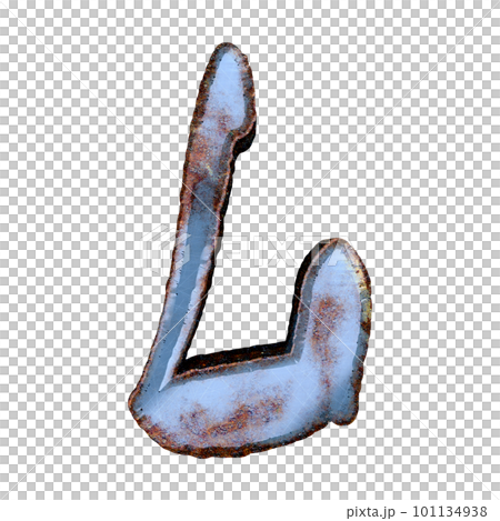 3D rendered rusty letter.Metallic custom font. - Stock Illustration ...