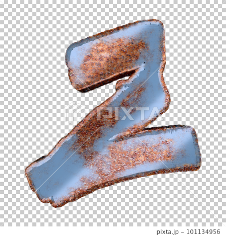3D rendered rusty letter.Metallic custom font. - Stock Illustration ...