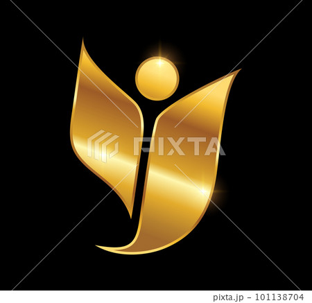 Golden People Logo Vector Iconのイラスト素材 [101138704] - PIXTA