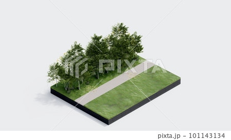 environment isometric park nature. isometric...のイラスト素材 [101143134] - PIXTA
