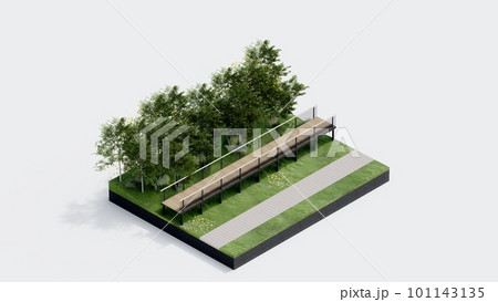 environment isometric park nature. isometric...のイラスト素材 [101143135] - PIXTA