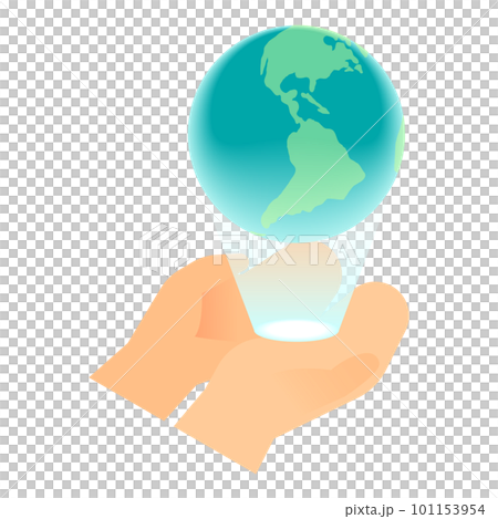 Vector illustration of the earth emerging from... - Stock Illustration ...
