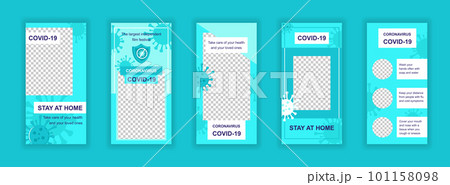 Coronavirus covid-19 editable templates set for...のイラスト素材 [101158098 ...