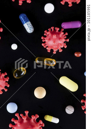 Corona virus, SARS pandemic backgroundの写真素材 [101185991] - PIXTA