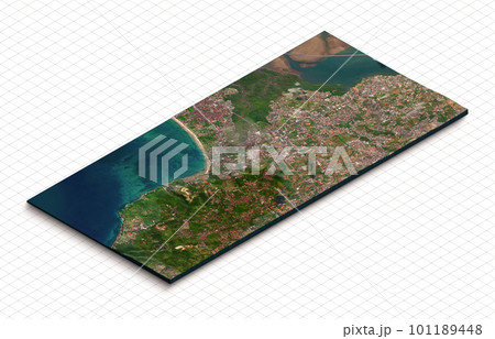 3d model of Jimbaran beach, Bali Indonesia,...のイラスト素材 [101189448] - PIXTA