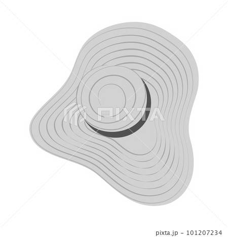 Contour drawing of a summer hat with wide brim...のイラスト素材 [101207234 ...