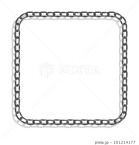 Square CHAIN frame for decorative headers. Gray...のイラスト素材 [101214177 ...