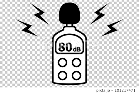 騒音レベル(dB)80dBを示した騒音計のイメージアイコンのイラスト素材 [101217471] - PIXTA