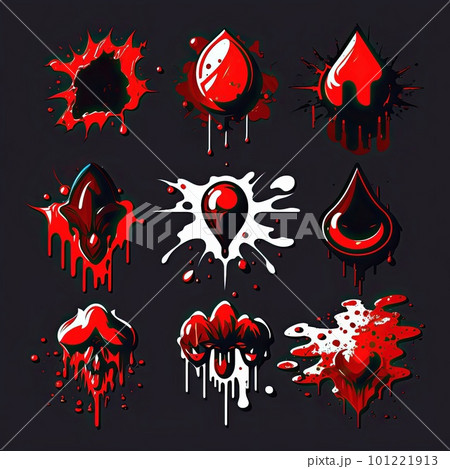 spatter blood splash vfx game ai generatedのイラスト素材 [101221913] - PIXTA