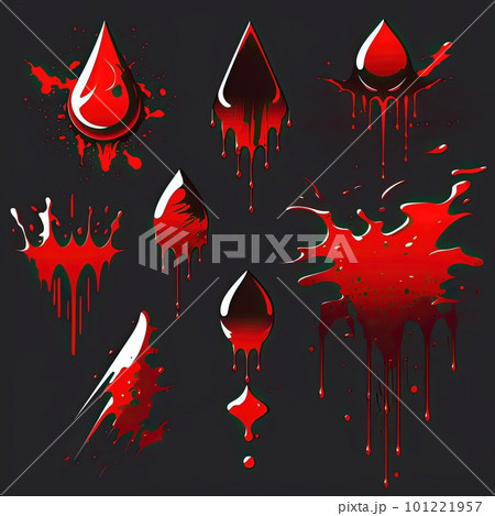 horror blood splash vfx game ai generatedのイラスト素材 [101221957] - PIXTA
