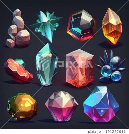 blue game crystal gem ai generatedのイラスト素材 [101222011] - PIXTA
