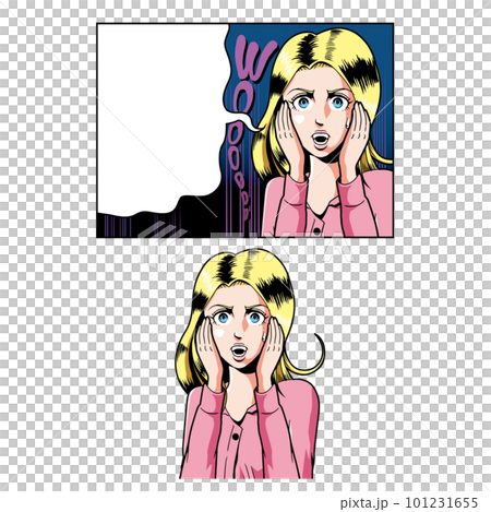 Caucasian woman screaming American comic touch - Stock Illustration ...