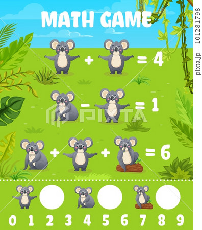 Funny koala bear characters math game...のイラスト素材 [101281798] - PIXTA