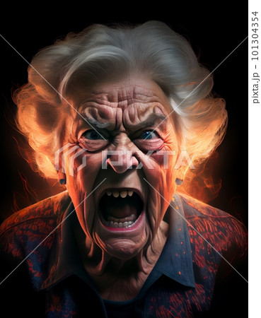 Angry old people - portrait view - made with...のイラスト素材 [101304354] - PIXTA