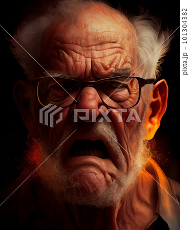 Angry old people - portrait view - made with...のイラスト素材 [101304382] - PIXTA