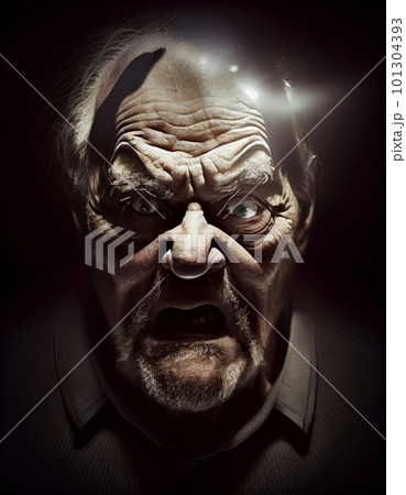 Angry old people - portrait view - made with...のイラスト素材 [101304393] - PIXTA