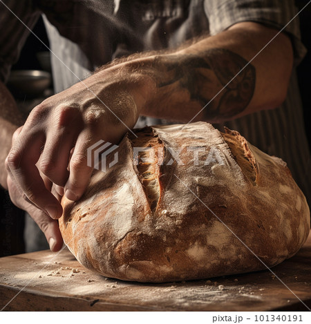 A man bakes prepares delicious appetizing...のイラスト素材 [101340191] - PIXTA